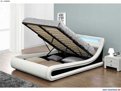 Кровать Mobhaus Manila New с LED подсветкой 180х200 (White/Black ...