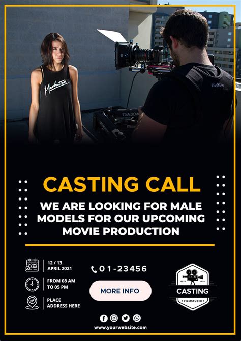 10 Printable Casting Call Psd Template Free Room