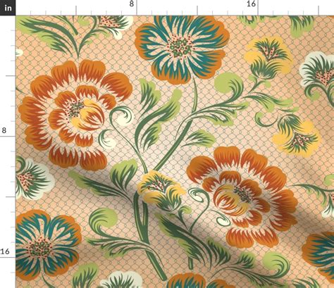 Vintage Floral Elegance Fabric Spoonflower