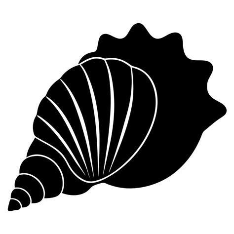Sea Shell Black Silhouette Illustration 46832966 Vector Art At Vecteezy
