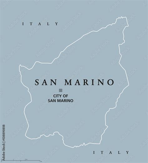 Most Serene Republic Of San Marino Political Map With Capital City Of
