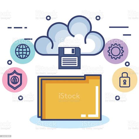 Cloud Computing Set Flat Icons Stock Illustration Download Image Now