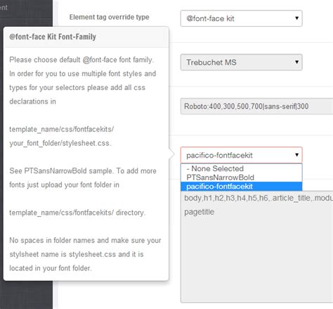 Adding Custom Font Face Kits