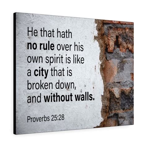 Scripture Walls No Rule Without Walls Proverbs 2528 Bible Verse Canvas