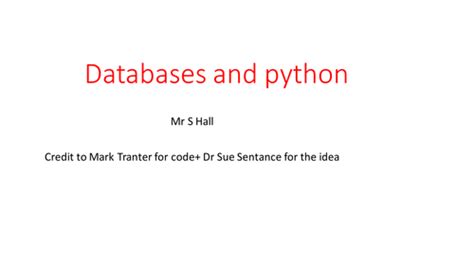 How To Create A Database In Python Using Sql Lite 3 Teaching Resources