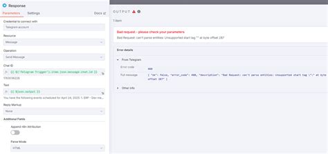 telegram response error bad request can t parse entities questions