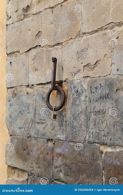 Medieval Hitching Post On The Wall Of An Old House In Florence Editorial Stock Image Image Of