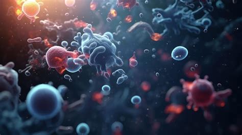 Premium Ai Image Close Up Of Microscopic Bacteria Illustration