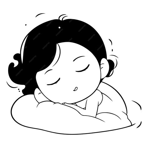 침대에 자고 있는 귀여운 어린 소녀 터 만화 일러스트레이션 프리미엄 벡터 침대에 자고 있는 귀여운 어린 소녀 터 만화 일러스트레이션 프리미엄 벡터