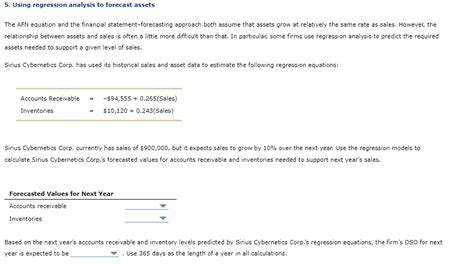 Solved 5 Using Regression Analysis To Forecast Assets The