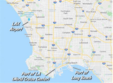 Map Of Port Of Long Beach Los Angeles And Port Of Impact Of Disruption