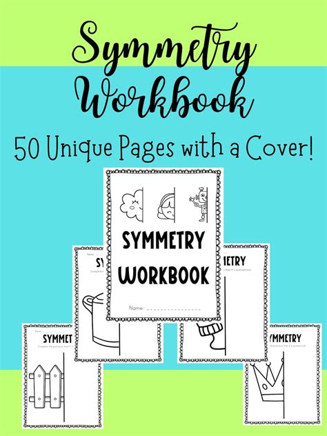 Symmetry Workbook 50 Unique Pages With A Cover Prek To 2nd Grade
