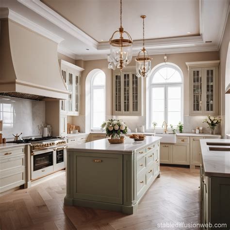 Neoclassical Kitchens Ceiling Design Stable Diffusion Online