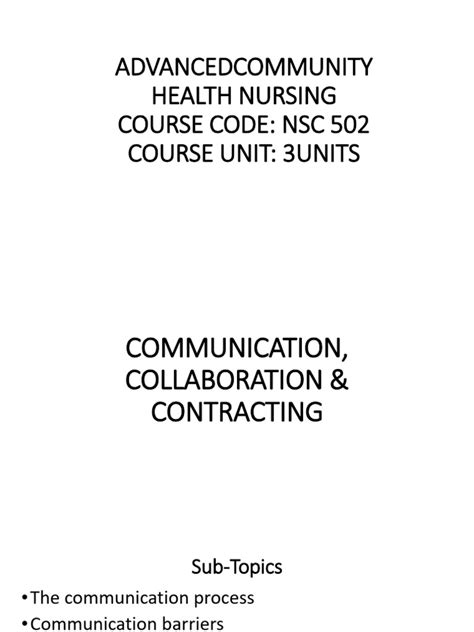 Communication Collaboration And Contracting Pdf Communication Nonverbal Communication