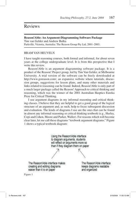 Pdf Review Of Reasonable An Argument Diagramming Software Package Pdf Review Of Reasonable An Argument Diagramming Software Package