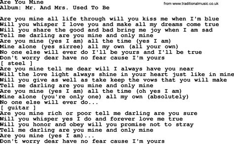 Loretta Lynn Song Are You Mine Lyrics