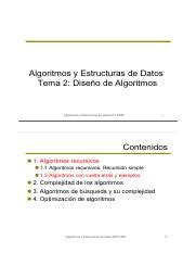 Algoritmos y Estructuras de Datos Tema Diseño de Algoritmos pdf