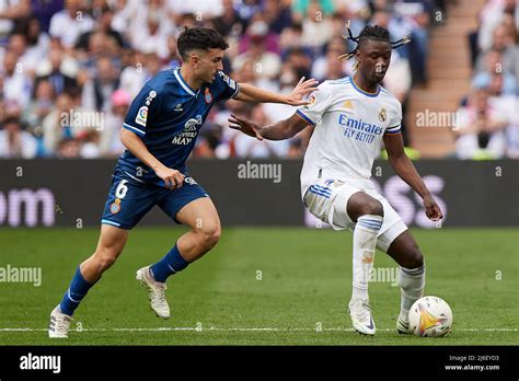 Eduardo Camavinga Of Real Madrid And Manu Morlanes Of Rcd Espanyol
