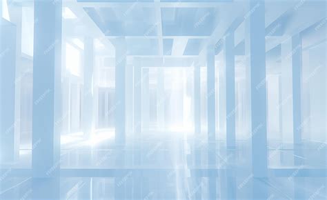 Premium Photo Cesium Bulgy 3d Space With White Walls And Light Beams