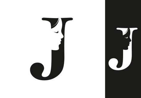 70 Silhouette Of Fancy Letter J Ilustrasi Grafik Vektor And Clip Art
