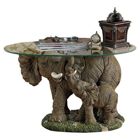 Glass Coffee Table With Elephant Base Albertadams
