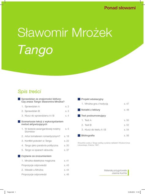 sławomir mrożek tango pdf