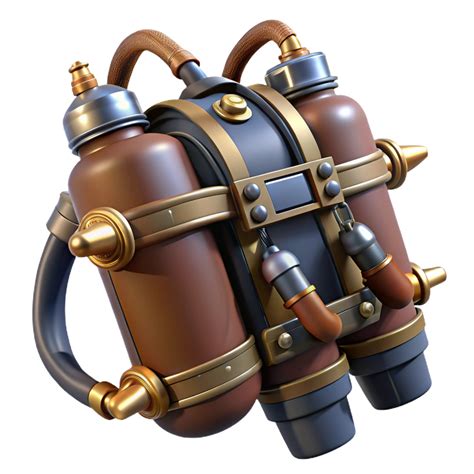 Magnificent Vintage Steampunk Jetpack With Brass Nozzles And Leather