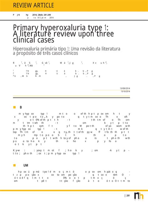 Pdf Primary Hyperoxaluria Type 1 A Literature Review Upon Three Clinical Cases