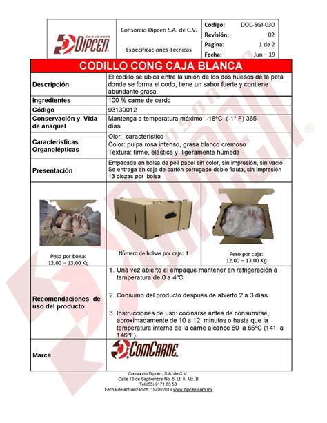 Codillo Cong Caja Blanca Consorcio Dipcen Bienvenidos