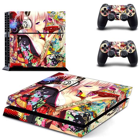 Anime Girl Skin Sticker For Sony Playstation 4 Console And Controllers