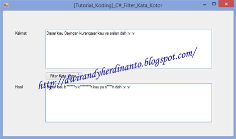 filter kata kata buruk kotor dengan vb dan c tutorial koding