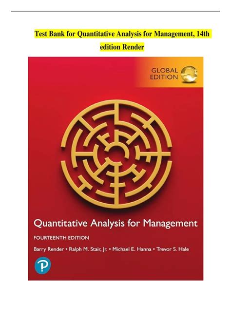 Test Bank For Quantitative Analysis For Management 14th Edition By Render All Chapters