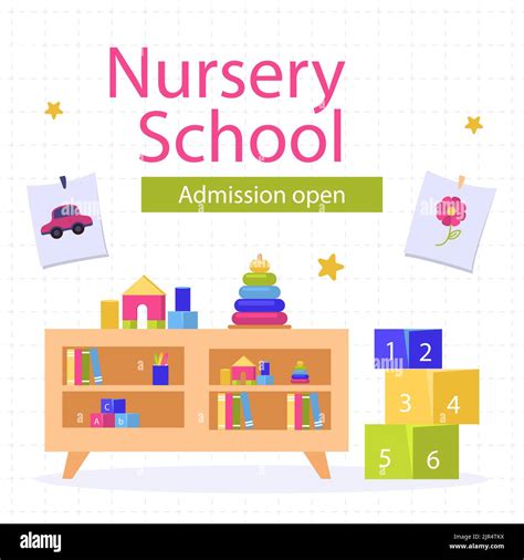 Flat Design Nursery School Post Vector Illustration Stock Vector Image
