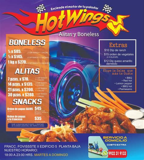 Menu At Hot Wings Restaurant Villahermosa