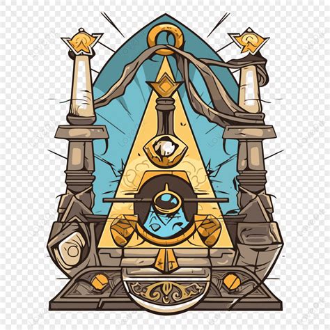 프리메이슨 클립 아트는 눈과 다른 물체 만화를 포함하는 추상적인 오컬트 디자인입니다 벡터 Png 일러스트 무료 다운로드 Lovepik