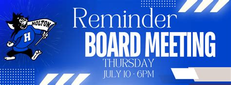 Boe Meeting July 10 Holton Unified School District 336
