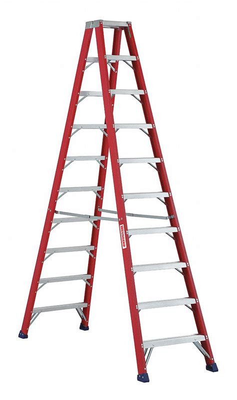 Westward Fiberglass 300 Lb Load Capacity Twin Stepladder 44yy32