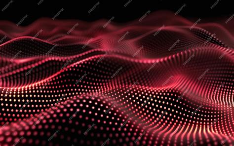 Premium Photo Abstract Waving Particle Technology Background Design Abstract Wave Moving Dots