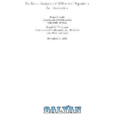 خرید و قیمت دانلود کتاب Nonlinear Analysis And Differential Equations And Introduction ترب