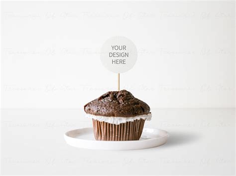 Cupcake Topper Mockup Cupcake Mockup Topper Mockup Circle Etsy