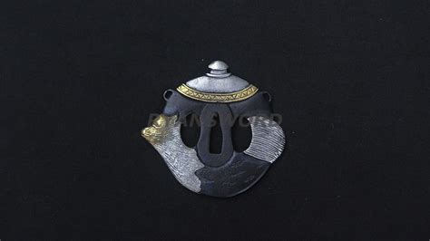 Brass Tsuba Set Teapot Motif 5000