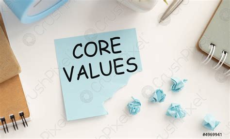 Core Values Text Written On Paper Page Stock Photo Crushpixel
