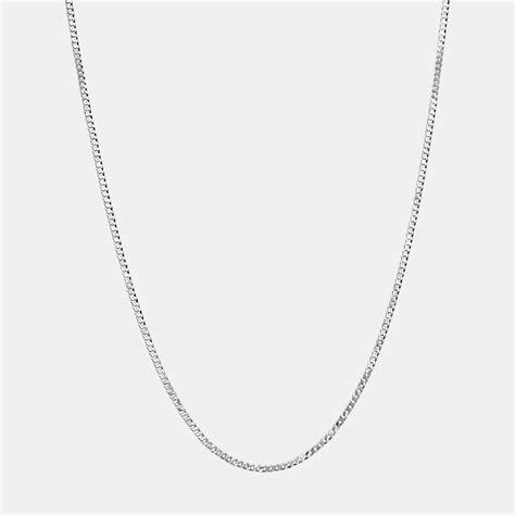 Mens Silver Curb Chain 925 Sterling Silver Mens Curb Chain Necklaces