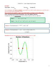 Answer Template For Lab Docx ENGR Linear Engineering Systems Fall Your Name
