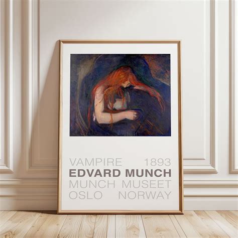 Edvard Munch Vampire Poster Black Wall Art Edvard Munch Dark