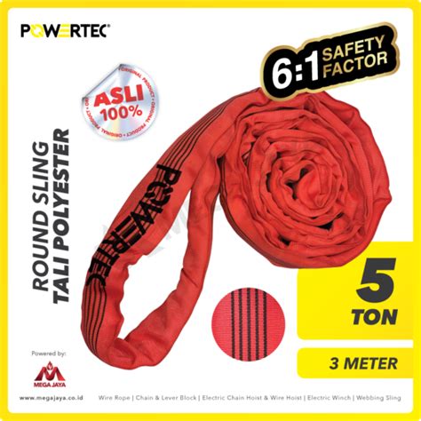 Dapatkan Produk Round Sling Powertec 61 5 Ton X 3 Meter Merah