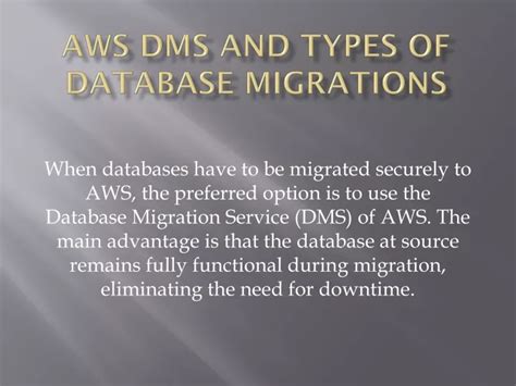 Ppt Aws Dms And Types Of Database Migrations Powerpoint Presentation Id10569116