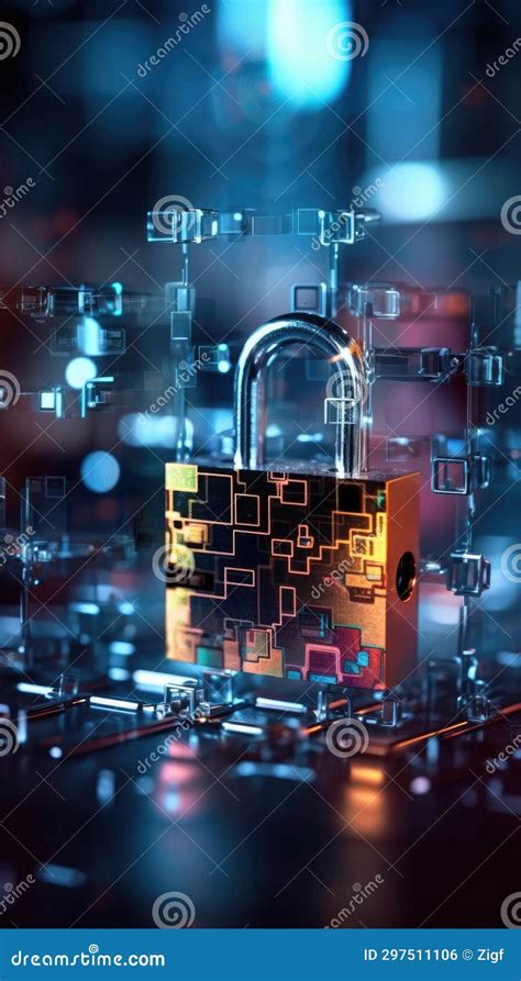 Padlock On Computer Screen Stock Illustration Illustration Of Padlock