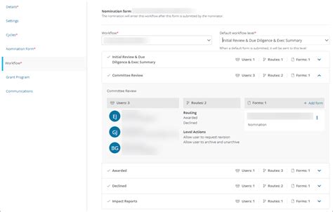 Assign Nomination Program Workflows