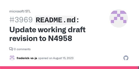 README Md Update Working Draft Revision To N Issue Microsoft STL GitHub